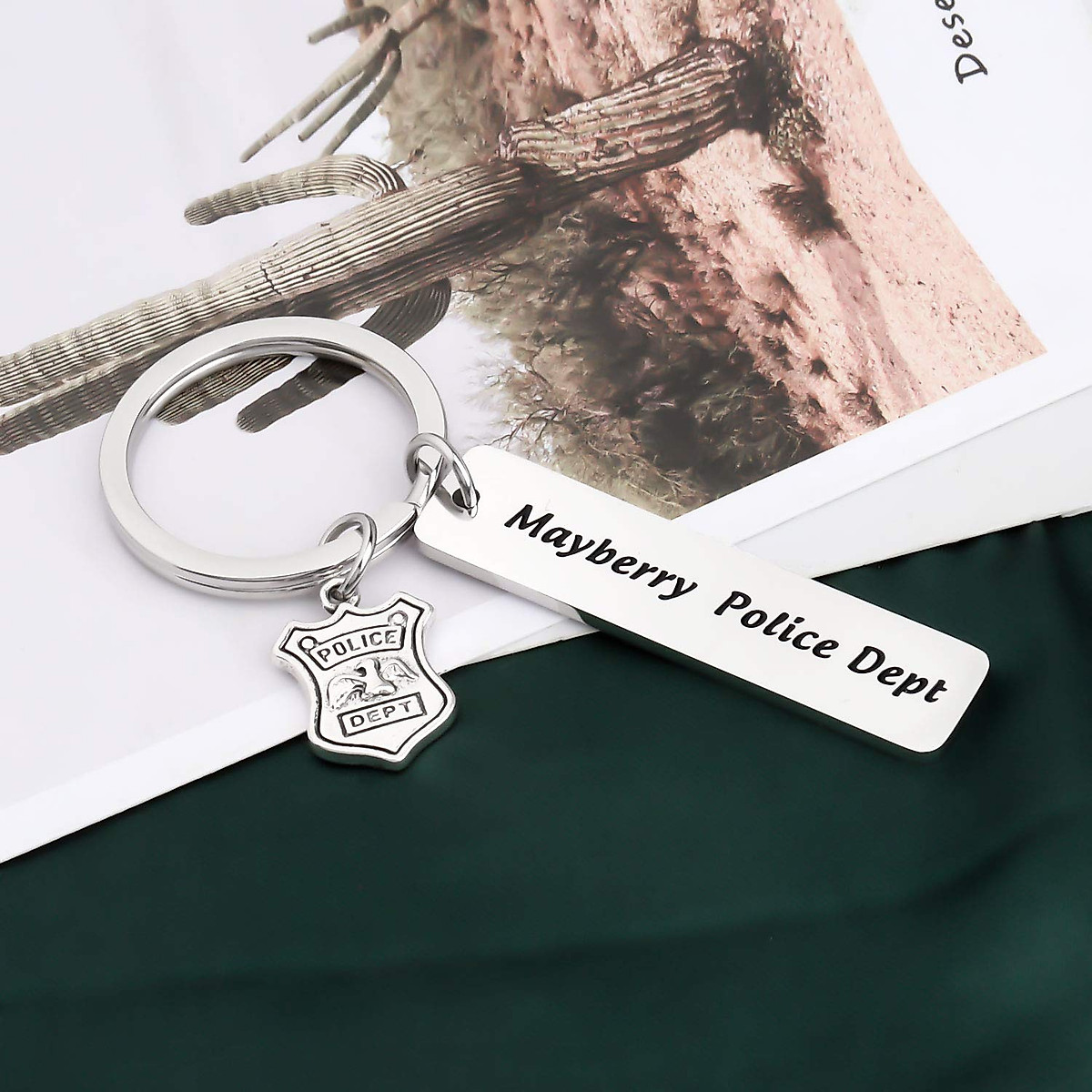 FAADBUK Funny Andy Griffith Show Keychain Mayberry Police Department Jewelry Andy Griffith Show Lover Gift For Friend Family (Mayberry K-S)