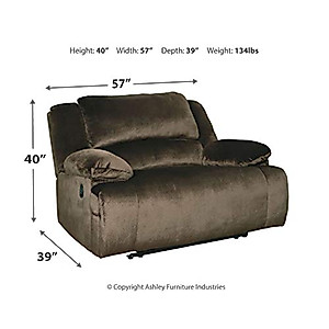 Signature Design by Ashley Clonmel Microfiber Power Zero Wall Wide Seat Adjustable Recliner, Brown