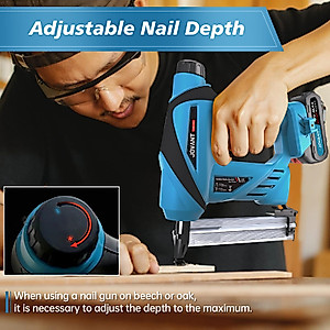 2 in 1 Nail Gun with 1/5'' Narrow Crown Staples and 18G Nails 2784 pcs, Nail Gun for Jovant 20V Battery (No Battery), Brad Nailer for Home Improvement & DIY, 2784pcs Staples/Nails (Tools Only)