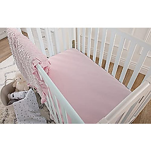 American Baby Company Fitted Mini Crib Sheet 24" x 38", Soft Breathable Neutral 100% Cotton Jersey Portable Sheet, Baby Pink, for Boys and Girls, Fits Most Pack N Play and Mini Crib Mattresses