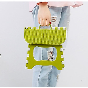 Generic Collapsible Plastic Step Stool, 8W x 6.5D x 7H inches, Mini Size (BEIGE/WHITE)