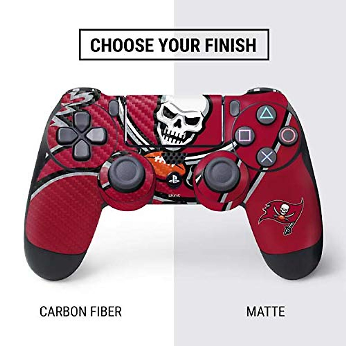 Skinit Decal Gaming skin compatible with PS4 Controller - Officially Licensed NFL Tampa Bay Buccaneers Large Logo Design