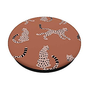 Cheetah Pattern Safari Animal Boho Modern Terracotta Neutral PopSockets PopGrip: Swappable Grip for Phones & Tablets