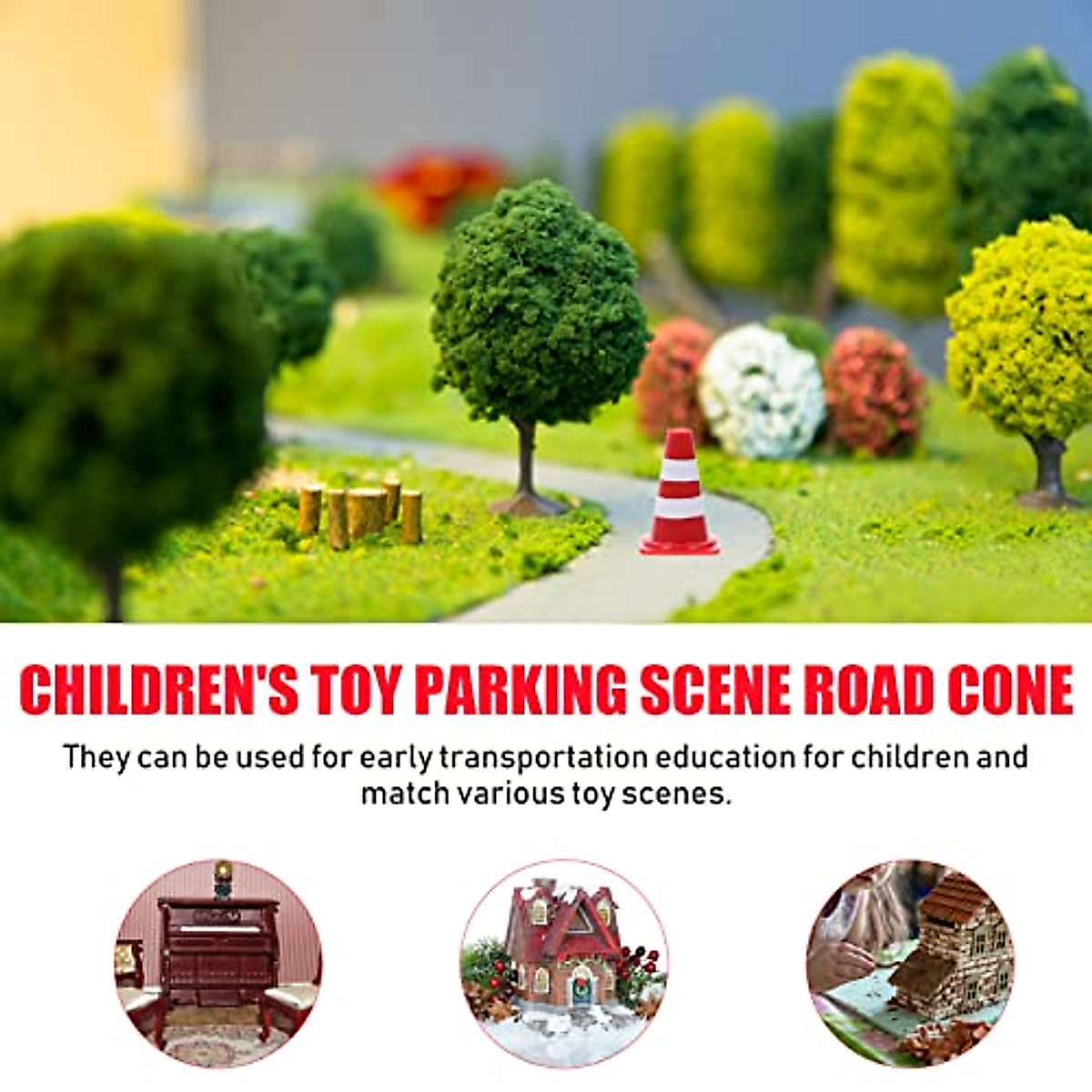 ibasenice 40pcs Table Decoration Boys Play Early Barricade Prop Girls Cognitive Favors Signs Road Barrier Toys Cones Pretend Miniature Toy Teaching Activity Cones- for Photo Landscape Aids