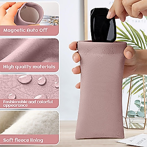 VZZNN 5 Packs Glasses Case,Soft Eyeglass Case Portable Squeeze Top Leather Glasses Case anti-scratch Eyeglass Case For Women Men