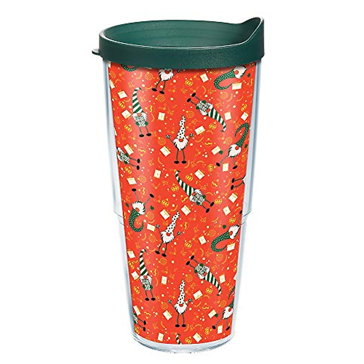 Tervis Christmas Gnomes Pattern Holiday Made in USA Double Walled Insulated Tumbler Cup Keeps Drinks Cold & Hot, 24oz, Classic