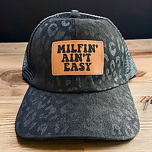 Silva lining designing Women's Ponytail hat, Women's hat, Leopard Print Baseball Cap, Women's Western Print hat (US, Alpha, One Size, Black ch(Milfin))