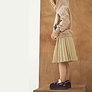 SEMARY Toddler Kids' Moccasin House Shoe with Indoor Outdoor Memory Foam Sole Protection Slipper U722WLFX505J-D-Chestnut-21