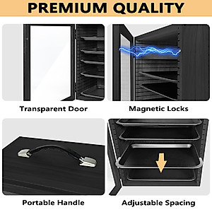 Montex Miniature Display Case Wood Miniature Carrying Case Minifigure Display Case (Black)