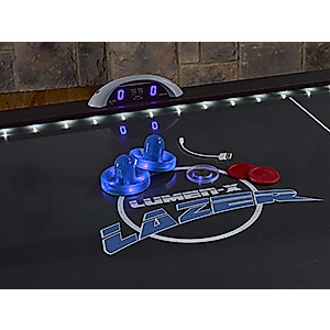 TRIUMPH SPORTS USA Lumen-X Lazer 6’ Interactive Air Hockey Table Featuring All-Rail LED Lighting and In-Game Music