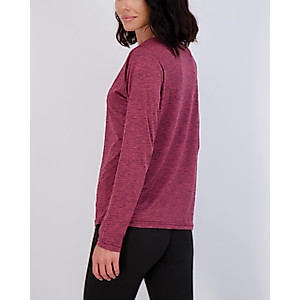 Real Essentials Womens Quick Dry Fit Tech Stretch Long Sleeve Athletic Workout Ladies T-Shirt Tee Top Running UPF Sun Rash Guard Swim Gym Active Wear Crew Exercise Yoga Exercise, Set 7, S, Pack of 4