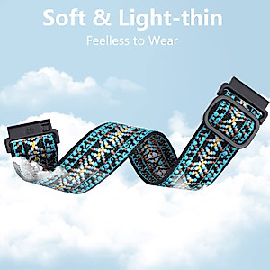 Ouwegaga Compatible with Samsung Galaxy Watch 7 6 5 4 Band 40mm 44mm/Watch FE/Watch 5 Pro Band 45mm/Watch 6 4 Classic 47mm 43mm 42mm 46mm/Watch 3 41mm/Active 2, 20mm Elastic Nylon Sport Band