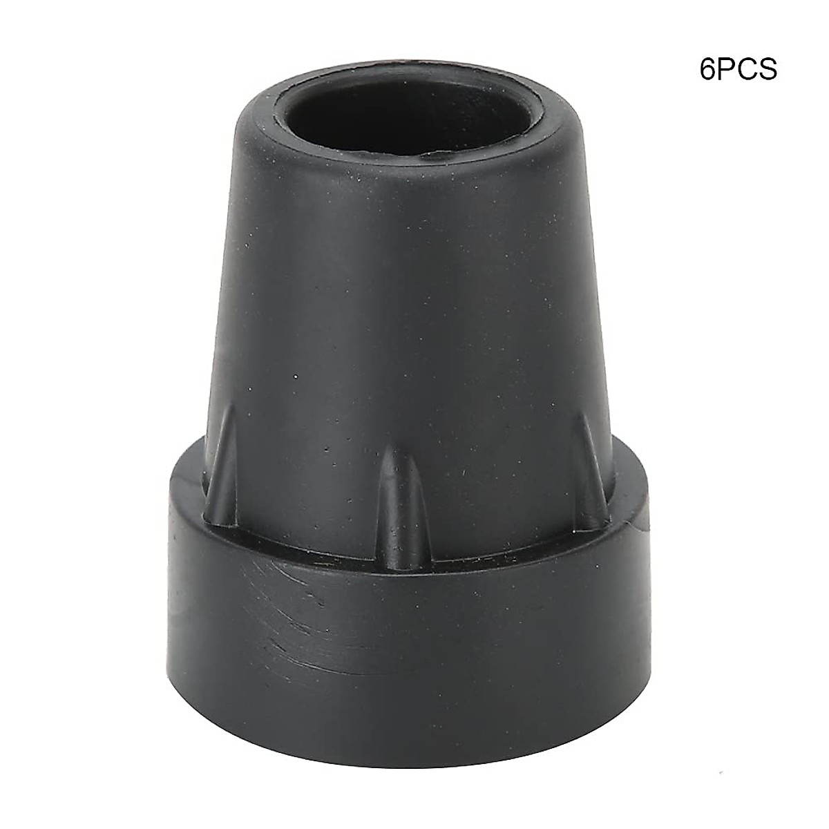 Replacement Cane Tips, 6pcs 19mm Hole Diameter Hiking Cane Crutch Feet Tips Heavy Duty Non Slip Plastic Tips Trekking Pole Tips Replacement Pole Tip Protectors Fits Most Standard Hiking Poles