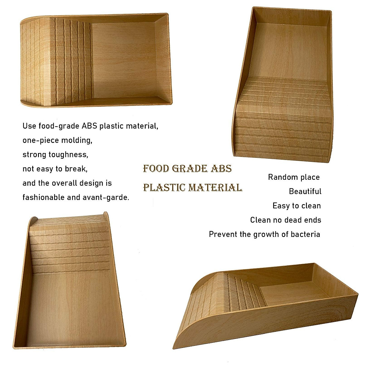 kathson Reptile Tortoise Turtle Feeding Dish with Ramp and Basking Platform Plastic Turtle Food and Water Bowl Also Fit for Bath Horned Frogs Lizards Amphibians (Brown, Emulational Wood)