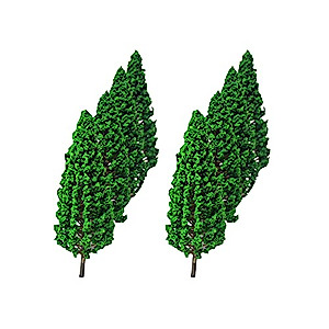 Mantouxixi 10Pcs Model Pine Cedar Trees 1:25 Green Architecture Tree for O G Scale Railway DIY Scenery Landscape Layout Natural Green 16cm/6.3inch