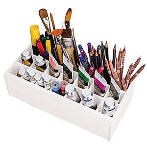 ArtBin 6828AG Paint Storage Tray, Art & Craft Supply Storage, Super Satchel System Accessory, Wall Mountable 21 Compartment Paint Organizer, White