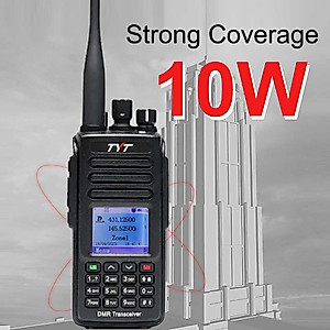 TYT MD-UV390 Plus 10 Watts High Power with AES256 Encryption DMR UHF VHF IP67 Waterproof Walkie Talkie with Programming Cable