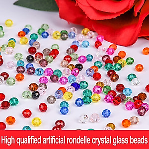 Suhome 4800pcs 4mm Rhombus Crystal Glass Beads 24 Colors Faceted Small Bracelet Beads Bulk for Jewelry Making Pure and Bright