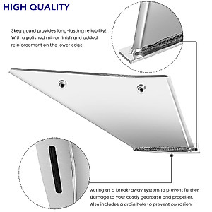 sevencow 27341 Skeg Guard for Mercury Mariner 40HP-50HP-60HP 2 & 4 Stroke 2003-Present & Evinrude Johnson 40HP 50HP 4 Stroke 1999-2003 Marine-Grade Stainless Steel Safe-Skeg