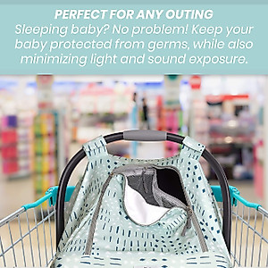 Bristin Baby Car Seat Canopy Stroller Covers for Infant Boy and Girl Babies Stretchy and Kick Proof with Net Multi Use Soft and Breathable (Teal)