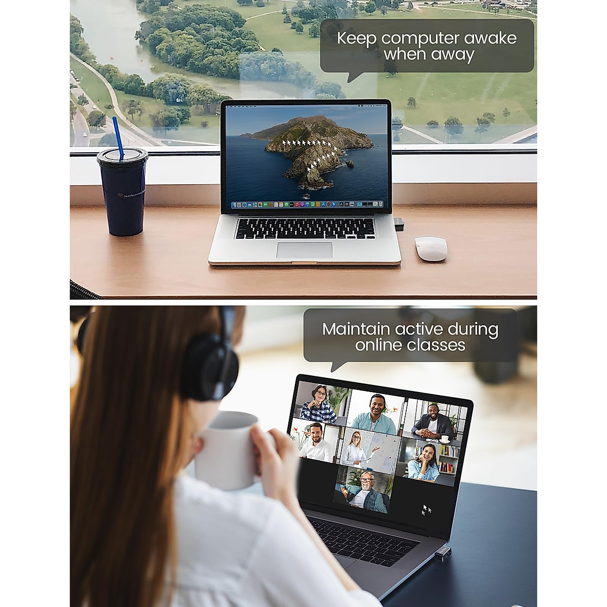 Vaydeer Tiny Mouse Jiggler, T3s Mouse Mover Made of Premium Aluminum Alloy, Longer Life Span, Plug and Play, 100% Undetectable, 3 Natural and Random Tracks, USB Mouse Mover to Boost Your Productivity