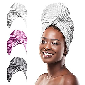 desired body Microfiber Hair Towel - Premium Anti Frizz Hair Drying Wrap for Women & Men - Large and Lightweight One Size Fits All - White