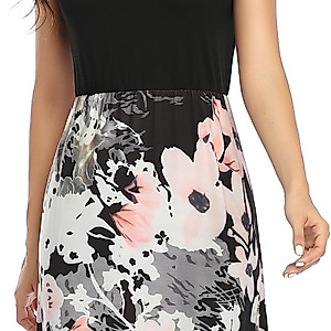 Lacavocor Womens Short Sleeve Maxi Dresses Empire Waist Long Dress, Large, B7