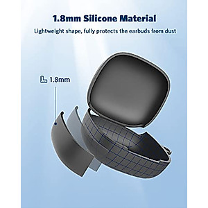 【EarFun Official】 Protective Case Cover for EarFun Air Pro 3, Soft Silicone Protective Case with Keychain, Shock-Proof Silicone Skin Full Protective Cover, Supports Wireless Charging, Black