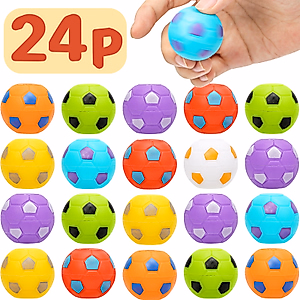 AZEN 24 Pcs Soccer Party Favors for Kids 4-8 8-12, Mini Fidget Spinners Soccer Ball Toys, Goodie Bags Stuffers for Birthday Party, Treasure Box Toys for Classroom, Return Gifts for Kids