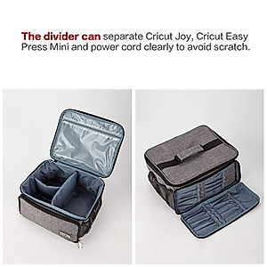 HOMEST Carrying Case for Cricut Joy and Cricut Easy Press Mini, Portable Tote Storage Organizer Bag with Handle for Pens and Craft Tool Set, Purple