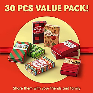 JOYIN 30Pcs Christmas Gift Card Boxes,10 Designs Drawer Style Paper Gift Cards Boxes, Christmas Gift Card Holders Boxes, Holiday Cash Money Holder Gift Boxes