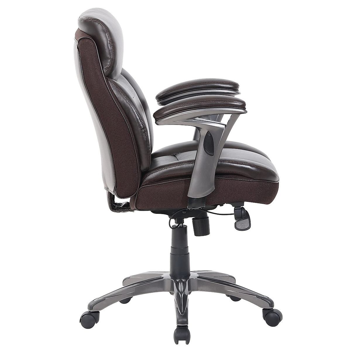 Serta® Smart Layers™ Siena Ergonomic Bonded Leather Mid-Back Manager's Chair, Brown