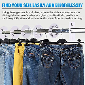 Glarks 46Pcs White Round Clothing Size Closet Rack Dividers Hangers and Rectangular Clothing Rack Size Dividers with 12Pcs White Labels and 5 Marker Pens Used for Home Closet Cloth Store