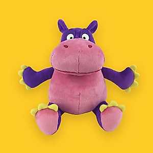 MerryMakers The Hiccupotamus Soft Plush Hippopotamus Stuffed Animal Toy, 9-Inch, from Aaron Zenz's The Hiccupotamus Book, Purple