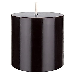 Mega Candles 1 pc Unscented Black Round Pillar Candle, Hand Poured Premium Wax Candles 3 Inch x 3 Inch, Home Décor, Wedding Receptions, Baby Showers, Birthdays, Celebrations, Party Favors & More