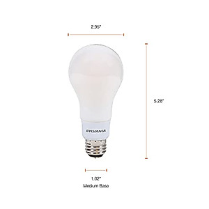 LEDVANCE Sylvania LED TruWave Natural Series 3-Way A21 Light Bulb, 40/60/100W Equivalent Efficient 6.5/9/13W, Medium Base, Frosted, 2700K, Soft White - 6 Pack (41352)