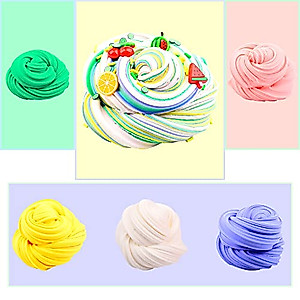 MKAKJWAW 4 Pack Butter Slime Kit, Dual Color Scented Non-Sticky Slime Pack for Kids, Ideal Gifts for Party Favors Goodie Bag Stuffers Fidget Toys…