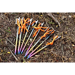 Boundless Voyage 6pcs Titanium Alloy Tent Pegs Outdoor Camping Awning Tent Stakes Lightweight Tent Nail 24CM-Ti4013P