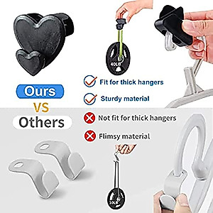 18 PCS Clothes Hanger Connector Hooks, Space Saving Hanger Extender Hooks, Cascading Hanger Hooks, Create Up to 5X More Closet Space, Closet Space Connection Storage Hooks for Closets (Heart)