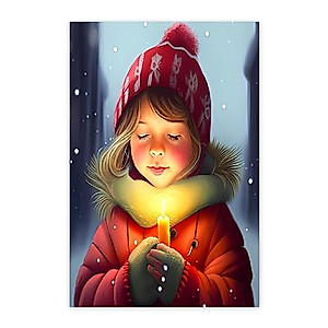 Worihut Christmas 5D Diamond Painting Kits for Adults, Angel with Candle DIY Full Round Diamond Art with Accessories & Tools,Wall Decoration Crafts for Home Wall Decor 24x32 Inch