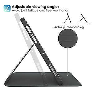 Supveco Case for iPad Air 11 Inch 2024,iPad Air 5th/4th Generation 10.9 Inch 2022/2020 with Pencil Holder-[Auto Wake/Sleep],Premium Folio Stand Soft TPU Back Cover for iPad Air 5/4 Gen-Book