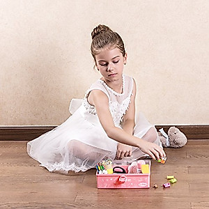 Funtopia Plastic Art Box for Kids, Multi-Purpose Portable Storage Box/Sewing Box/Tool Box for Kids' Toys, Craft and Art Supply, School Supply, Office Supply - Pink