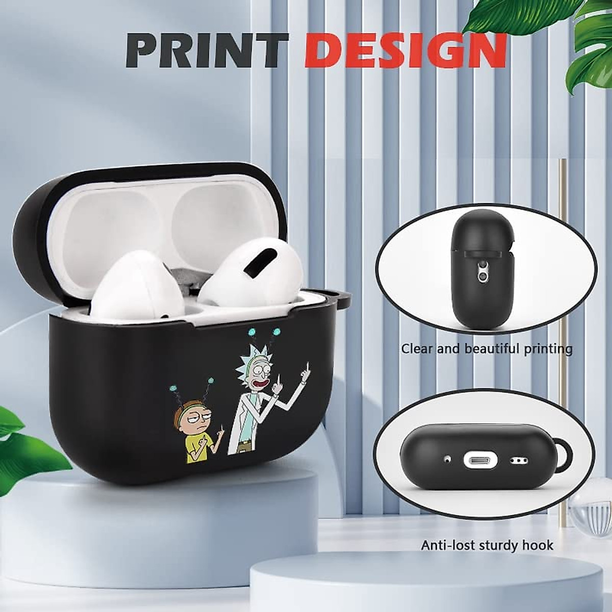 Cute AirPods Pro 2 Cases with Keychain, Soft Funny Cartoon Protective TPU Cover Compatible with AirPods Pro 2nd Generation 2022 Case