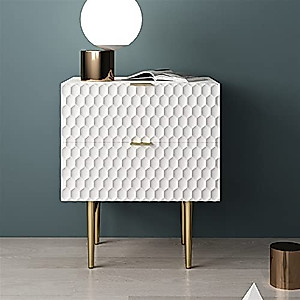 HIGOH Bedside Table Simple and Luxurious Bedside Table Bedroom Furniture Bedside Table Living Room Storage Cabinet