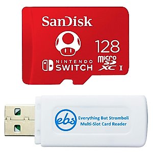 SanDisk 128GB Nintendo Switch Micro SD Card/Switch Lite Memory Card 128 GB High Speed (SDSQXAO-128G-GNCZN) Bundle with 1 TF/MicroSDXC Card Reader