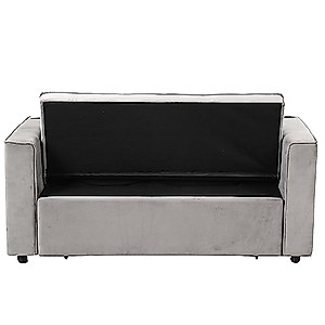 FULife 58" Convertible Sofa Couch with Pull-Out Sleeper,Adjustable Loveseat Armchair Single Bed Chair with Cup Holder,USB Port,Side Pocket&Pillows for Living Room/Apartment/Office/Studio/Small Place