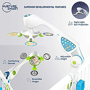 Nurture Smart - Baby Crib Mobile & Projector - Multiple Sound Options - Baby Mobile for Crib - Crib Soother - Keeps Your Baby Relaxed - Easy Parenting - Development Toy