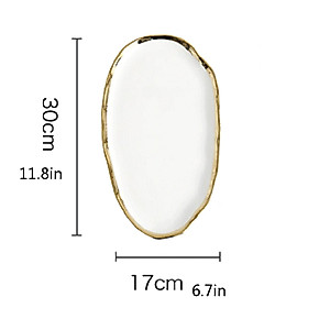 Breakfast Tray Tray irregular ceramic tray gold rimmed serving tray dressing table bathroom kitchen coffee table decorative tray white Serving Trays
