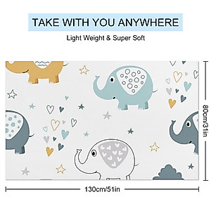 with Elephants Microfiber Absorbent Lightweight Beach Towels Fast Dry Oversized Sand Free Beach Blanket 31x51in for Swimming Camping Travel Gym and Yoga