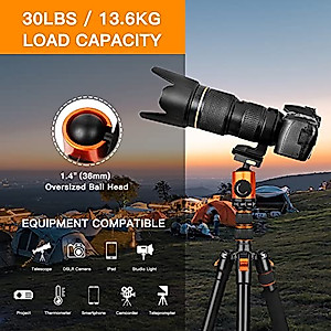 Tripod Camera Tripod, Victiv 82 inches Aluminum Tripod for DSLR, 80 inches Monopod, Lightweight Tripod with 360 Degree Ball Head Loads Up to 30 lbs for Travel and Work